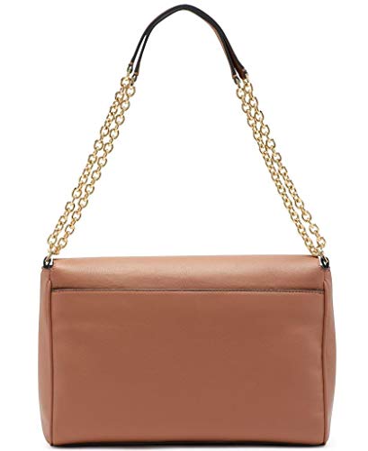 Calvin Klein Soft Lock Lamb Leather Large Convertible Crossbody Shoulder Bag, Caramel