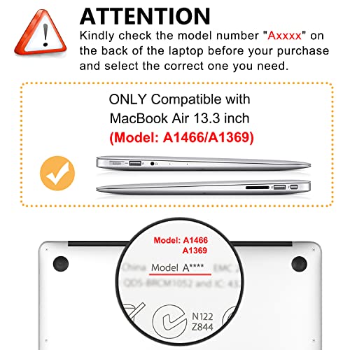 iDonzon Case for MacBook Air 13 inch (A1466/A1369, 2010-2017 Release), 3D Effect Matte Clear See Through Hard Cover & Keyboard Cover Only Compatible Older Version Mac Air 13.3 inch - Garden Flowers