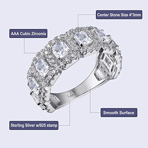 Nattaphol Solid 925 Sterling Silver Wedding Ring Engagement Band 2 Ct AAA CZ Eternity Classic Jewelry for Women (6)