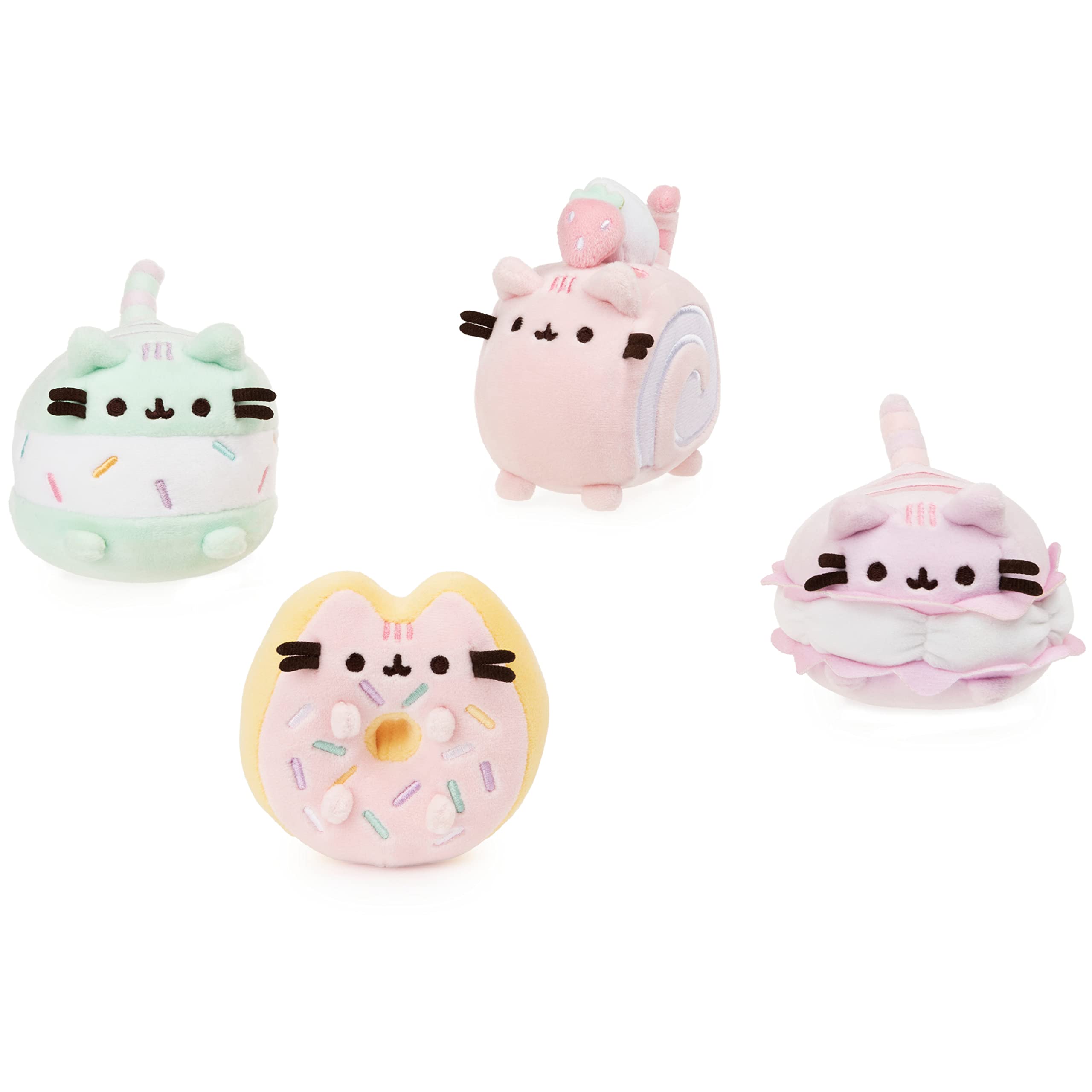 GUND Macaron Cookie Pusheen Sweet Dessert Squishy Plush Stuffed Animal Cat and Satisfyingly Stretchy Fabric, for Ages 8 and Up, Pink and White, 4”