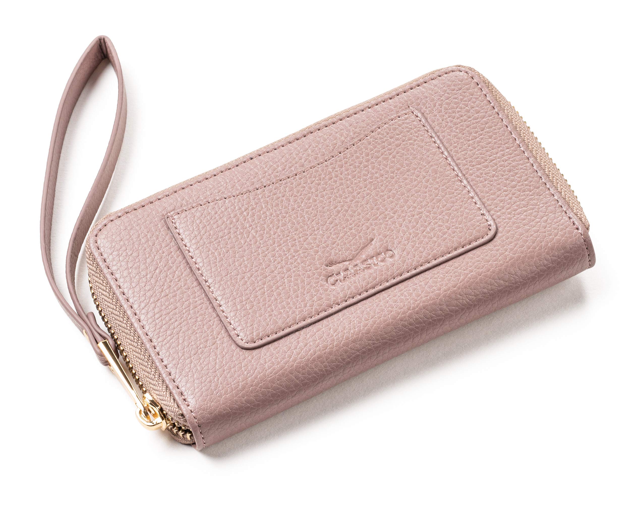 Claasico Women's Slim Wristlet Wallet | RFID Block, 6 Credit Card, Money & Receipt Organizer