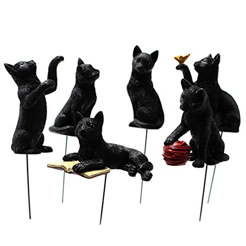 Amosfun 6pcs Micro Landscape Decoration Plants Decor Plant Accessories Outdoor Decorations Outdoor Flower Pot Mini Flower Pots Outdoor Statues Pots for Outdoor Plants Animal Plug-in Iron