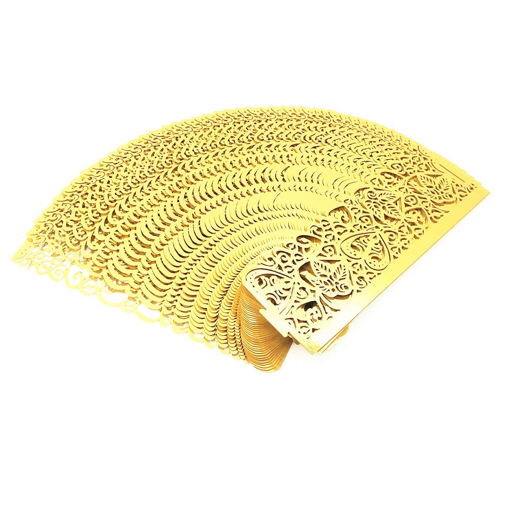 Candle Wraps, 50 PCS Flameless Tea Light Decorative Wraps Candles Holders for Festival Birthday Wedding Party (Gold)