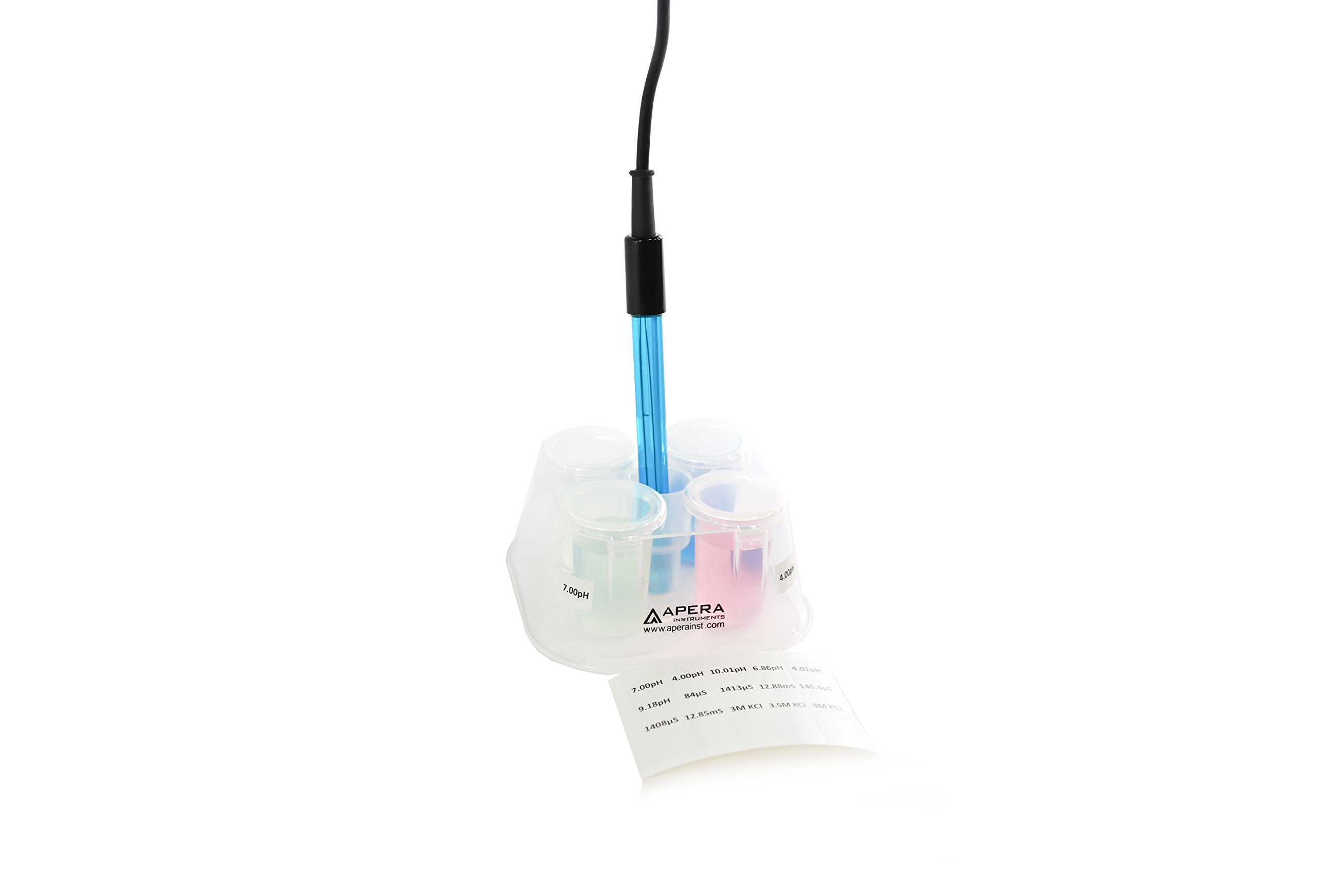 APERA INSTRUMENTS AI1116 pH Calibration Solution Kit (7.00, 4.00, 10.01), 16 oz. Each, Plus a CalPod Solution Holder for Easy Calibration, NIST traceable