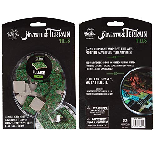 Monster Adventure Terrain- 50pc Foliage Tile Expansion Pack- Hand-Painted 1x1 - Tile Set- Easy Snap Creates Amazing Tabletop Terrain in Minute- Customize Your D&D and Pathfinder Dungeons Your Way