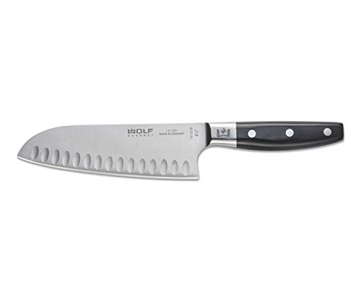 Wolf Gourmet Santoku and Paring Knife Set, Ergonomic for Comfort and Control, Forged High-Carbon Stainless Steel, 12.5 Degree Angle, Durable (WGCU214S)