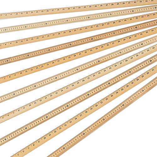 hand2mind Wood Economy Meterstick/Yardstick for School Classroom, Home, or Office (Pack of 10)