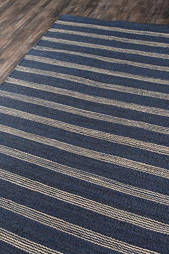 Novogratz by Momeni Montauk 100% Jute Hand Woven Indoor Area Rug, 2'3" X 10', Navy