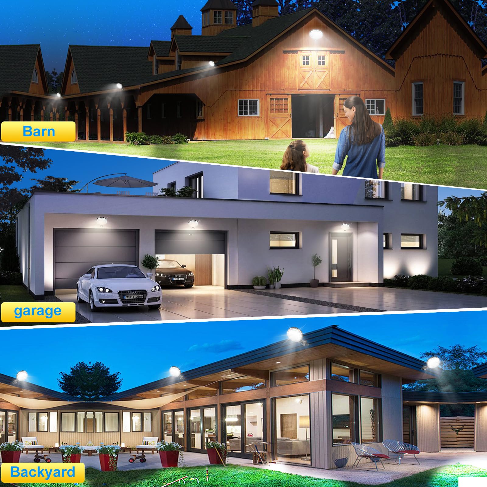 Led Barn Lights,150W Dusk to Dawn Outdoor Lighting, 150° Adjustable Angle Area Street Lights,Waterproof 6500K Outdoor Security Lights for Garage Yard Farmhouse Warehouse