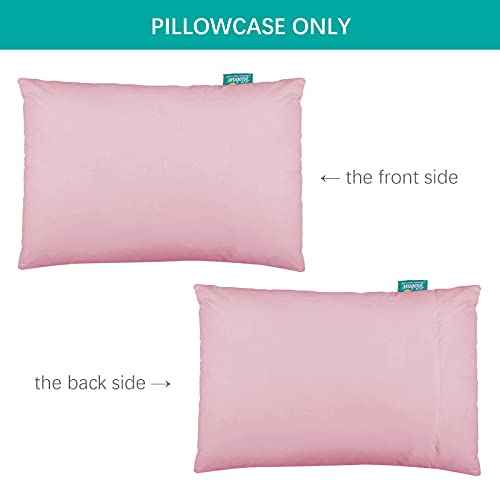 Biloban 3-Piece Toddler Sheet Set for Girl, Toddler Bedding Set Microfiber Includes Crib Mattress Sheet, Flat Sheet and Envelope Pillowcase, Silky Soft, Breathable and Lightweight, Pink