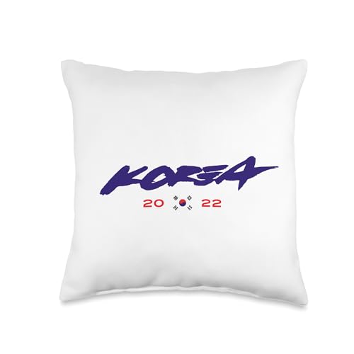 Block Voice South Korea 2022 Football Soccer Taegeuk Warriors Flag Throw Pillow, 16x16, Multicolor