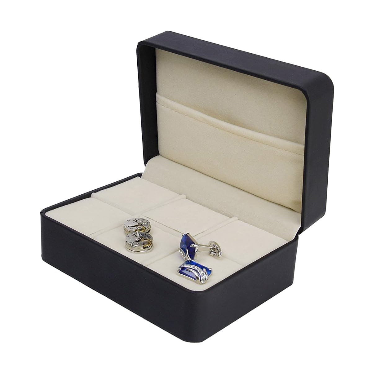 Abaodam 2pcs Tie bar case Tie clip storage case man trolley case jewelry box