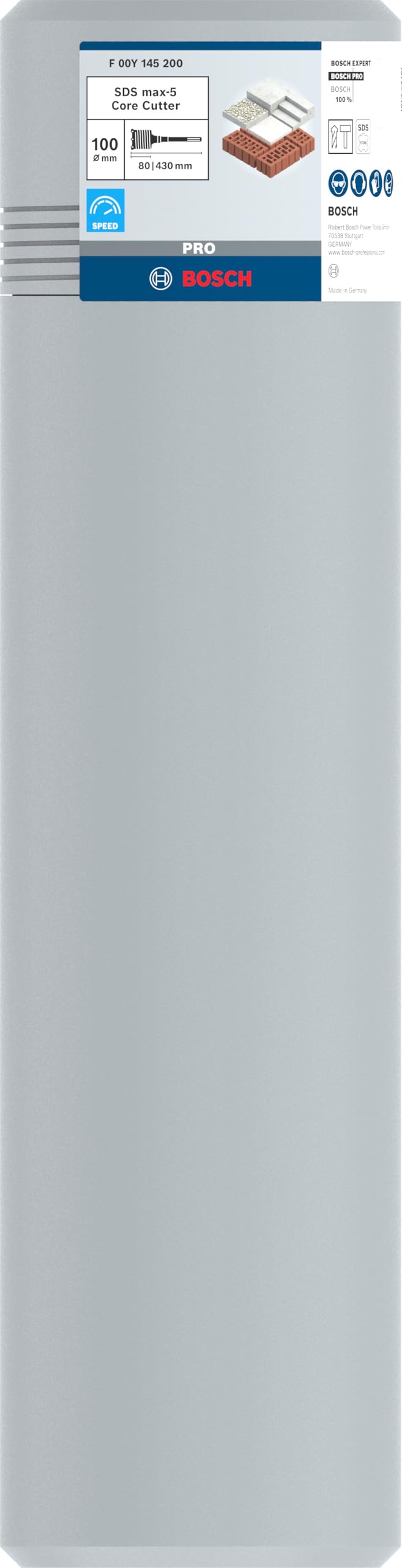 Bosch 1x PRO SDS max-5 Core Cutter, One-Piece (for Concrete, Concrete Building Block, Ø 100 mm, Professional Accessory Rotary Hammer Drill)