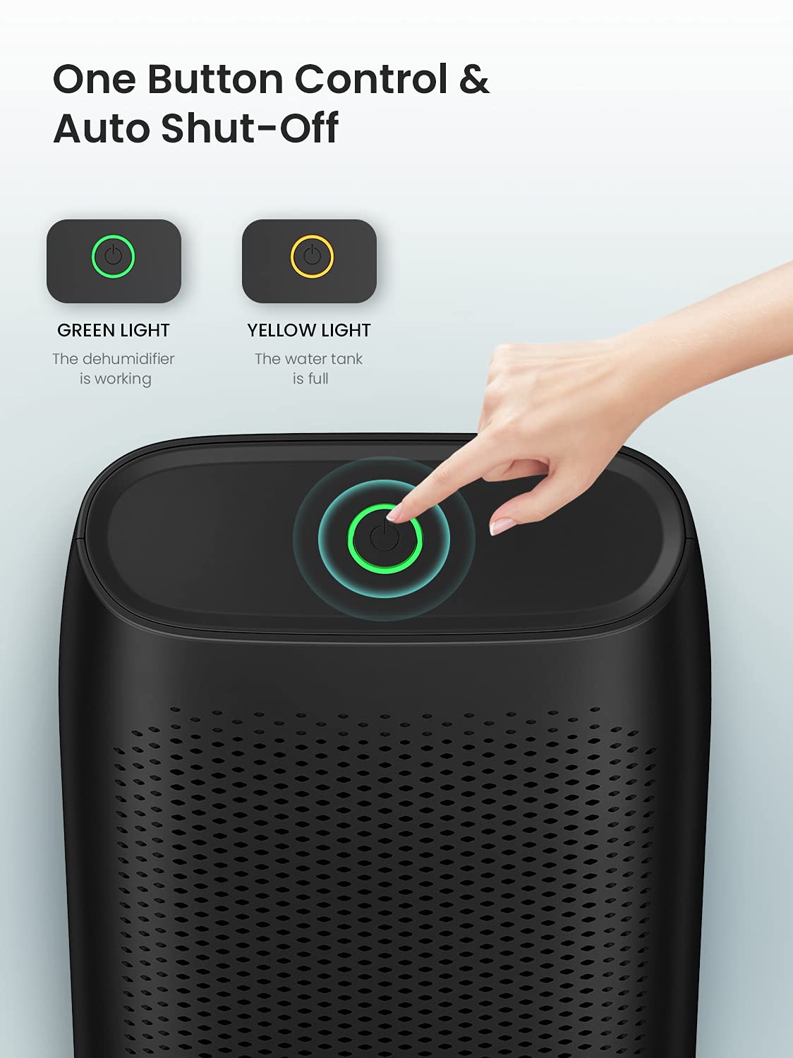 Hysure Dehumidifier,700ml Compact Deshumidificador 1200 Cubic Feet(215 sq ft) Quiet Portable Dehumidifier for Bathroom RV Dorm Room Baby Room Home - Black