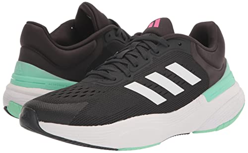 adidas Women's Response Super 3.0 Sneaker, Carbon/White/Pulse Mint, 9
