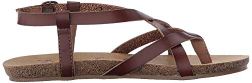 Blowfish Malibu Women's Granola Flat Sandal, Whiskey Dyecut PU, 8.5 Medium US
