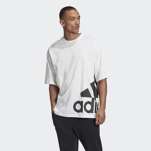 adidas mens Big Badge of Sport Boxy Tee White/Black XX-Large