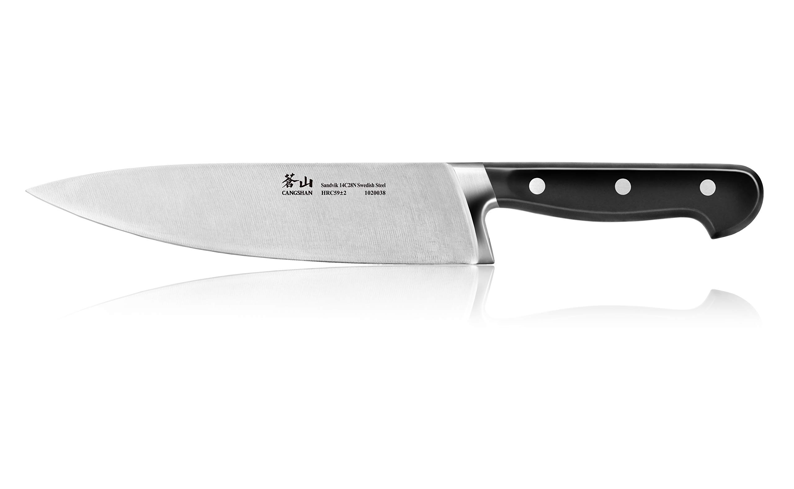 Cangshan TV2 Series 1020038 14C28N Swedish Steel Forged Chef Knife, 8-Inch