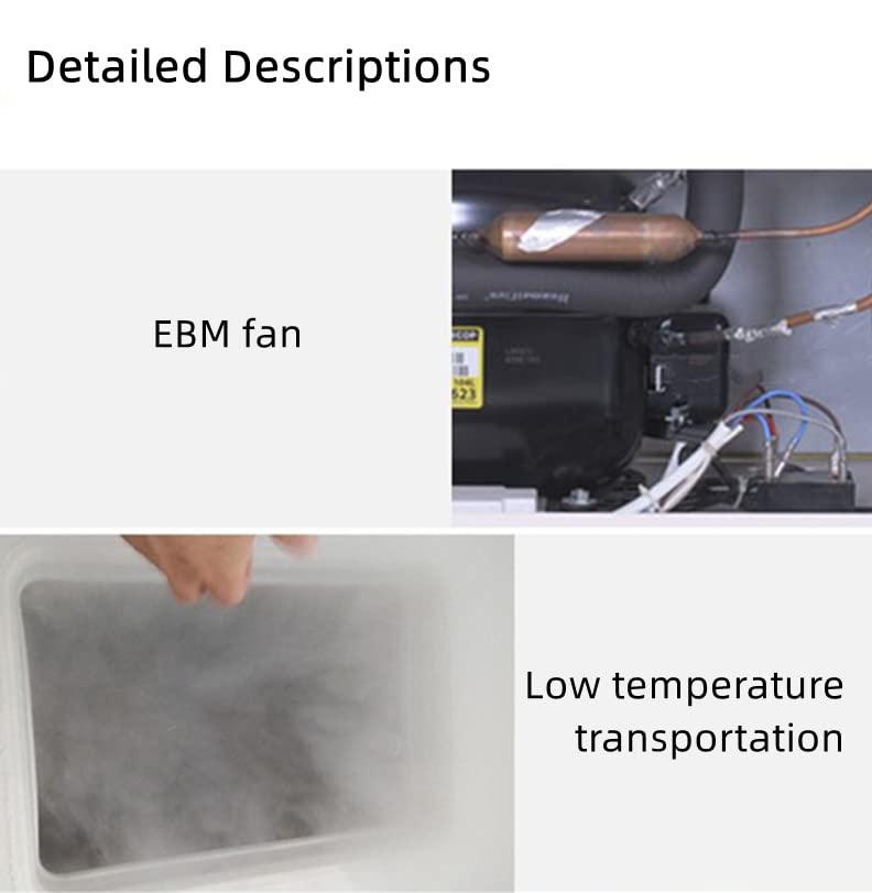 HNRUIDACN 20L Lab Refrigerators Portable Ultra Low Temperature Freezer for Laboratory for Samples Storage Mobile Car Mounted Ultra Low Temperature Freezer