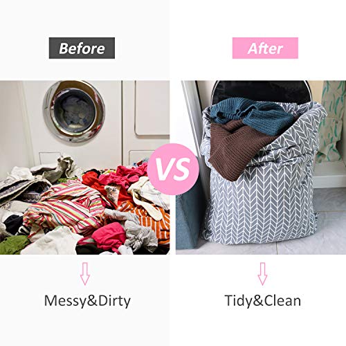 SWISSELITE Laundry Bag with Handle and Drawstring, Large Heavy Duty Laundry Bag, 28 x 40 Inches Travel Dirty Clothes Bag for Laundromat and Household