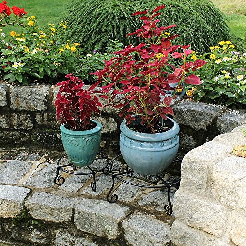 Achla Designs Piazza Flower Pot Plant Stand, Small,Black