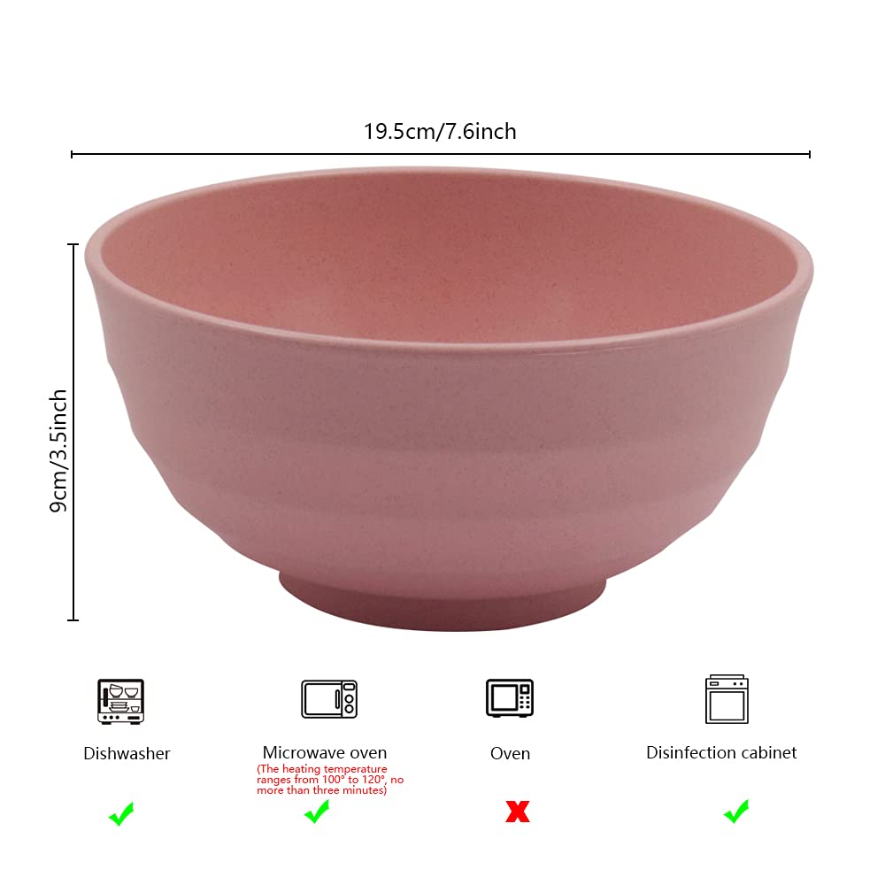 60 OZ Unbreakable Bowl Sets, 4 Pack Durable Large Bowls, Lightweight Dinnerware for Dinner Dessert, Fruit, Salad,Noodle, Cereal, Kitchen Soup Bowls (20CM 4 Beige)