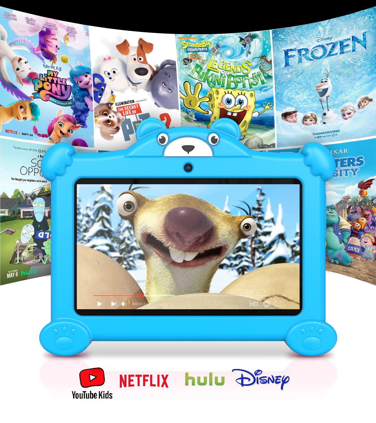 BAKEN Kids Tablet 7 Inch, Android 11 Tablets, Children Tablet with 2GB RAM 32GB ROM, WiFi, Bluetooth, Dual Camera, Educational, Games, Parental Control, Shockproof Case(Blue)