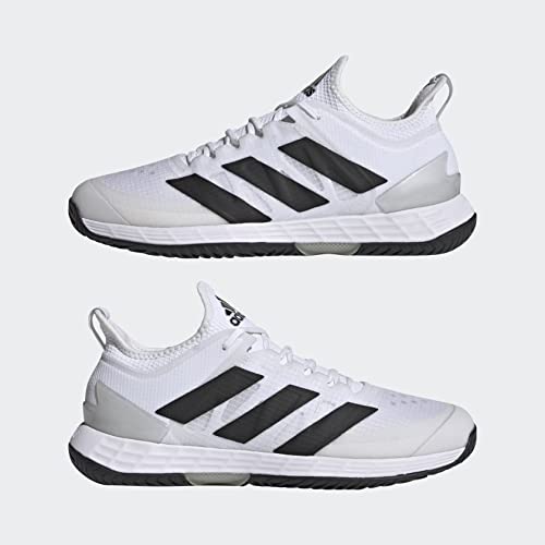 adidas Men's Adizero Ubersonic 4 Tennis Shoe, White/Core Black/Silver Metallic, 11