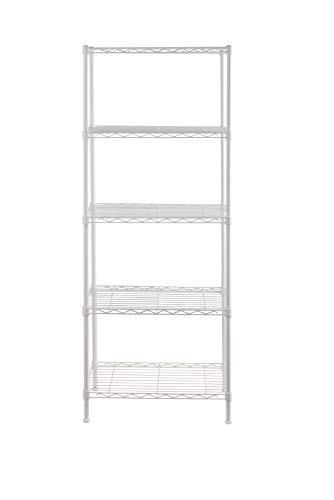 Multi-use Shelving Unit 5-Tier Space-Saving Metal Shelving Storage Rack Heavy Duty Metal Shelf Organizer for Home Office Kitchen Bathroom Garage Closet Dormitory 5 Tier Metal Shelf 21x13x55