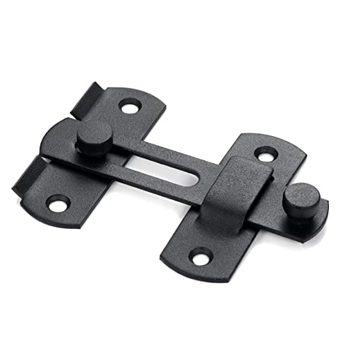 INIRET 2 Packs Barn Door Latches,3.93” x 2.75” Matte Black Stainless Steel barn gate flip Door Latch Bi-fold Door Lock,Sliding Door Antique Lock Gate Latches Wine Cabinet Closet Door Latches