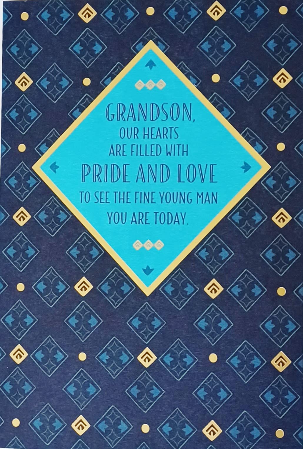 Greeting Card Grandson Our Hearts Are Filled With Pride and Love To See The Fine Young Man You Are Today Happy Birthday