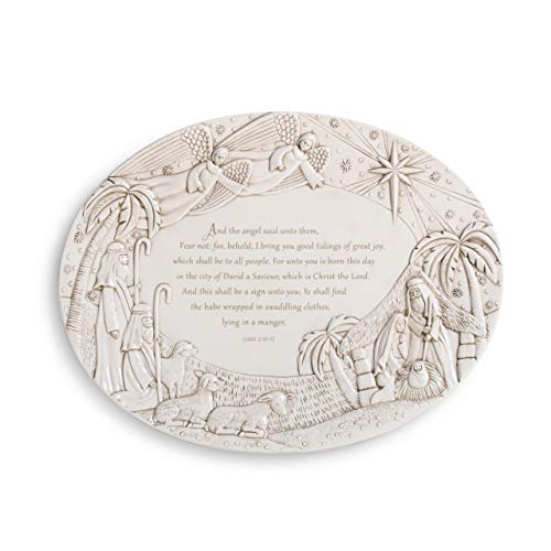 Nativity Scene Cream 17 x 13 Ceramic Earthenware Christmas Serving Platter