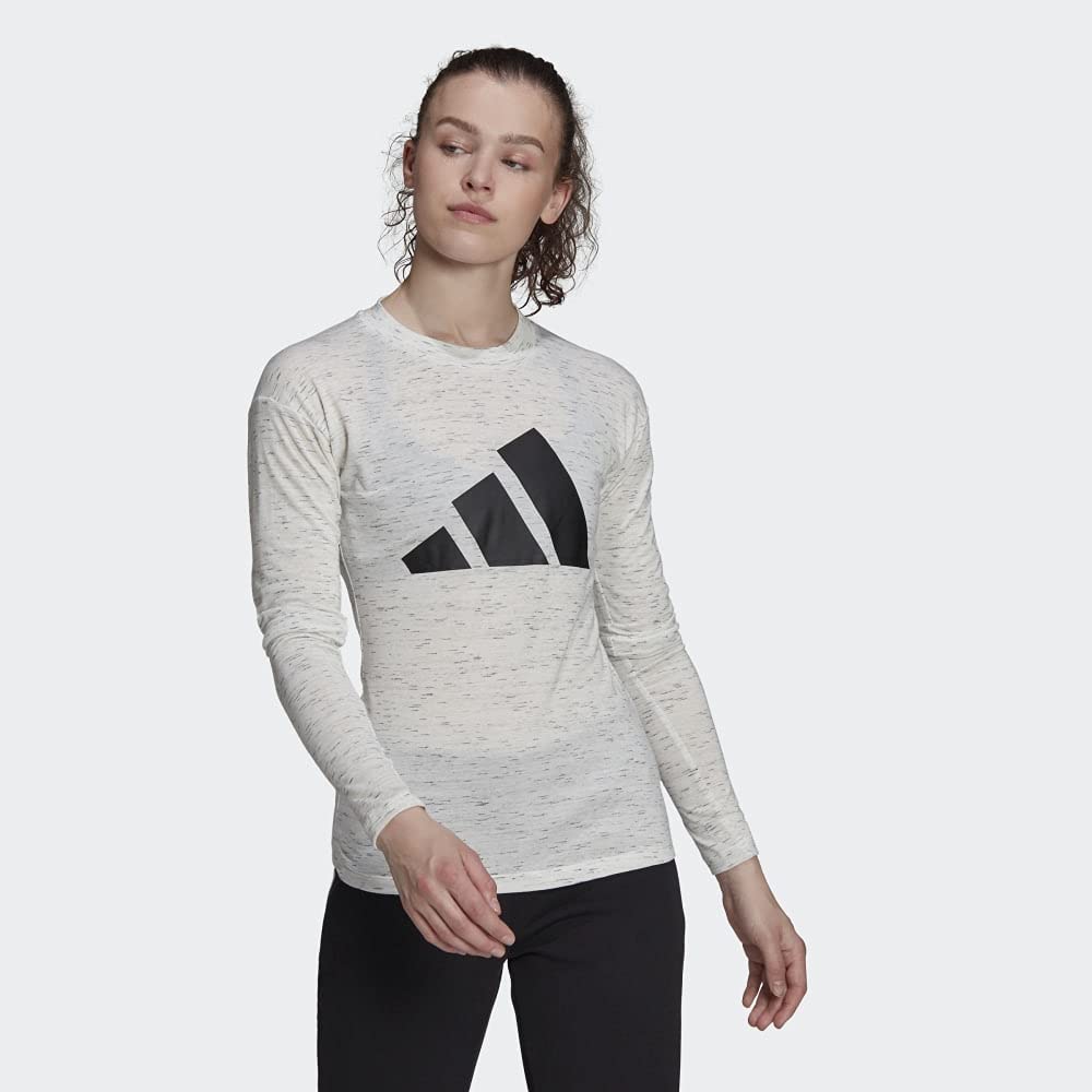 adidas Women's Sportswear Winners 2.0 Long Sleeve, White Melange, XX-Large