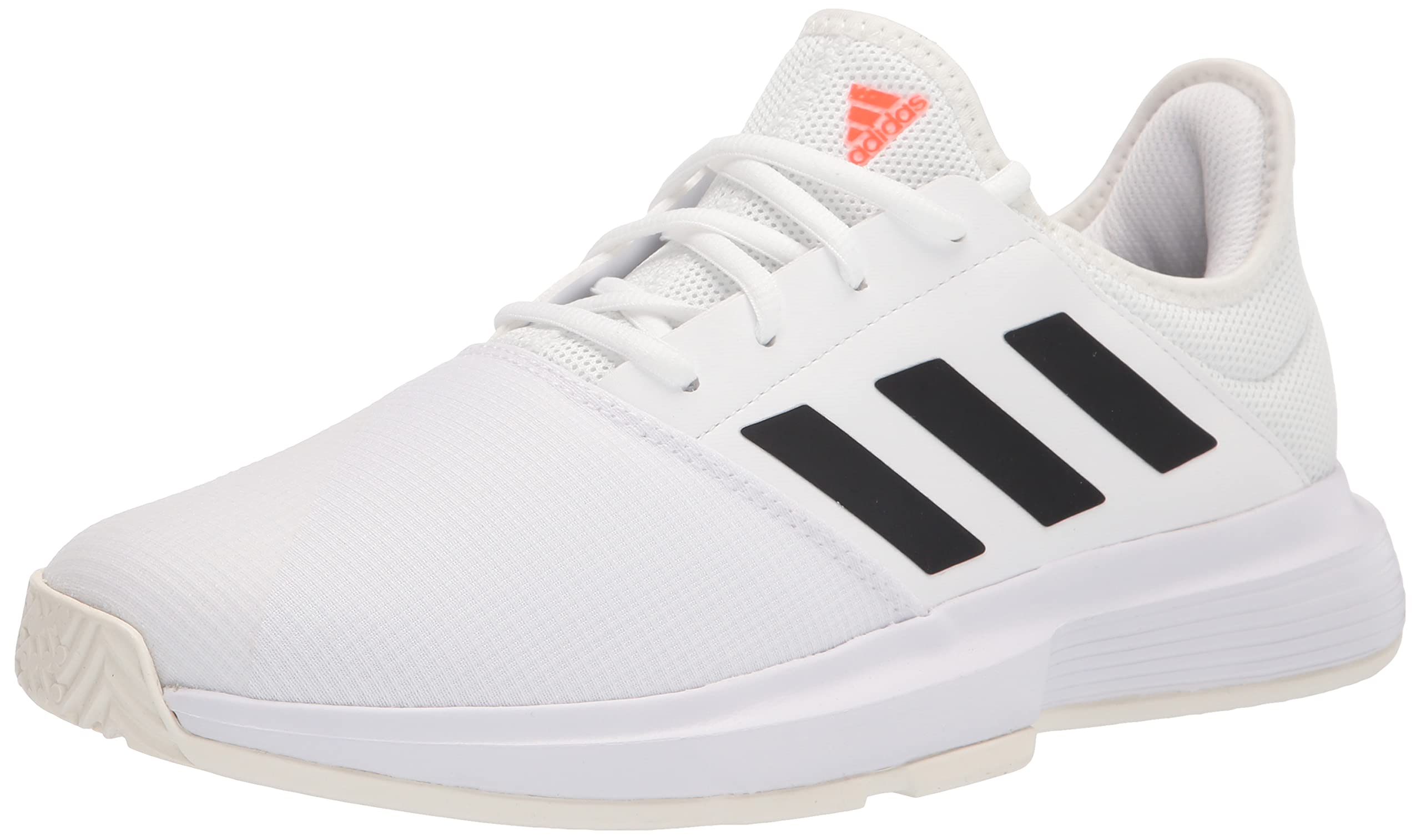 adidas Women's Gamecourt Tennis Shoe, White/Black/Solar Red, 9