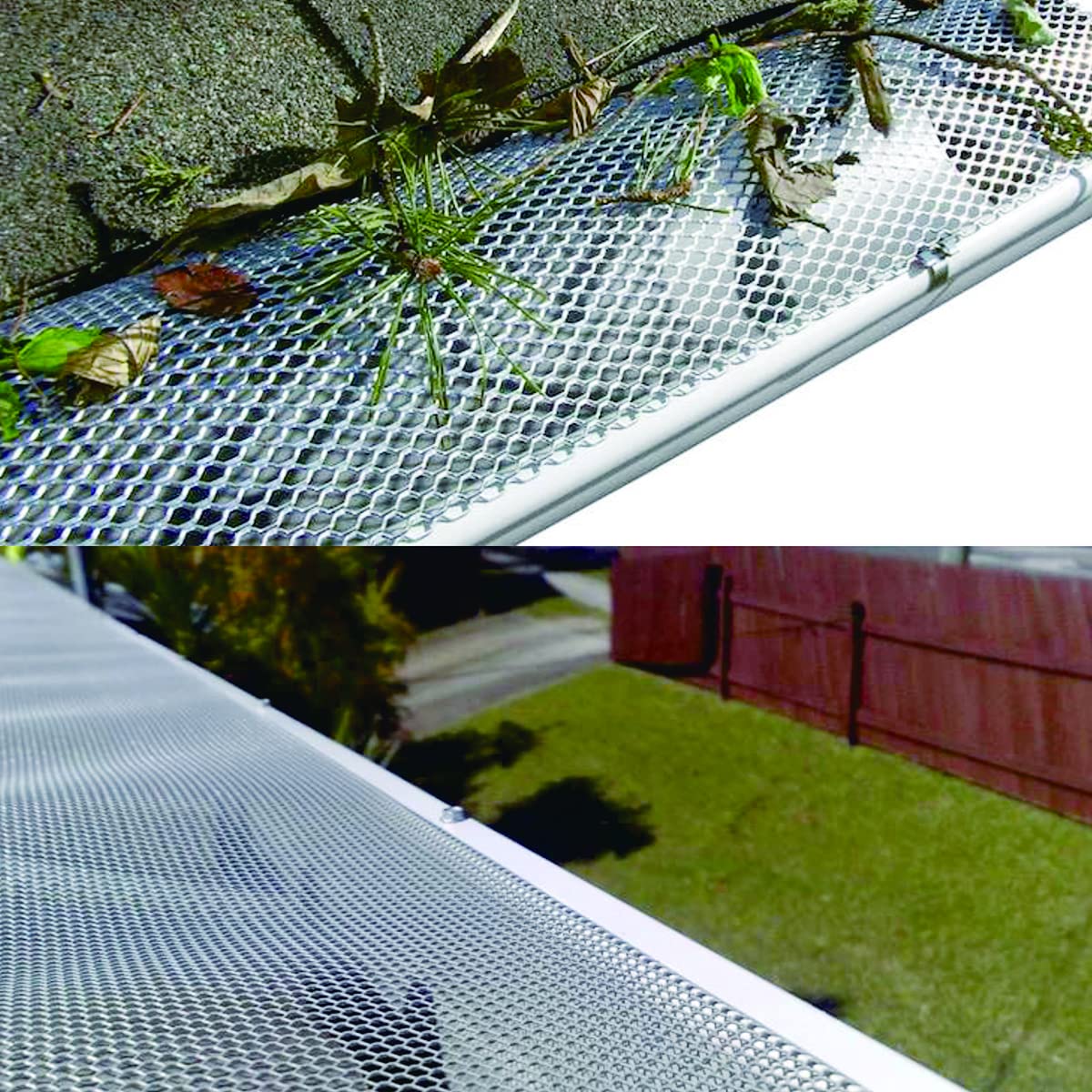 6 inch x 50 feet Aluminum Gutter Guard, Leaf Filter Gutter Protection Roll Aluminum Gutter Mesh for Leaves, Twigs, Branches.