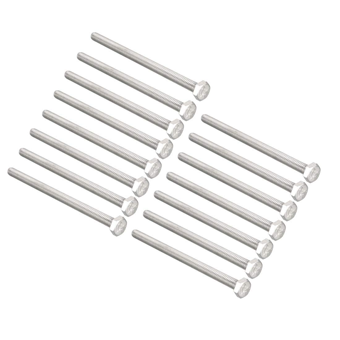 uxcell M6x100mm Hex Bolts 304 Stainless Steel Hexagon Screw Bolt 15pcs