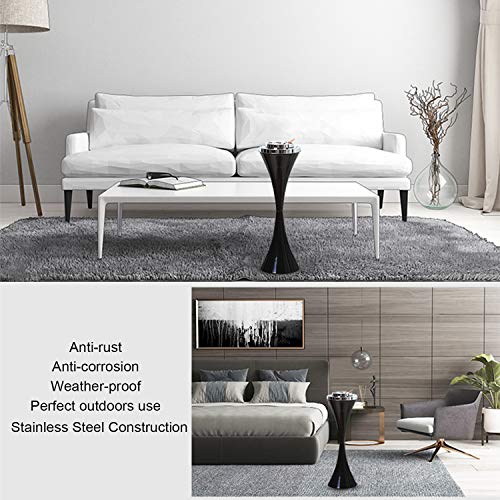 Floor Standing Ash Tray with Lid Stainless Steel Contemporary Self-Cleaning Smoking Ashtray Creative Smart Cigarette Detachable Ashtrays 23.5 High Patio Windproof Ash Holder for Indoor or Outdoor