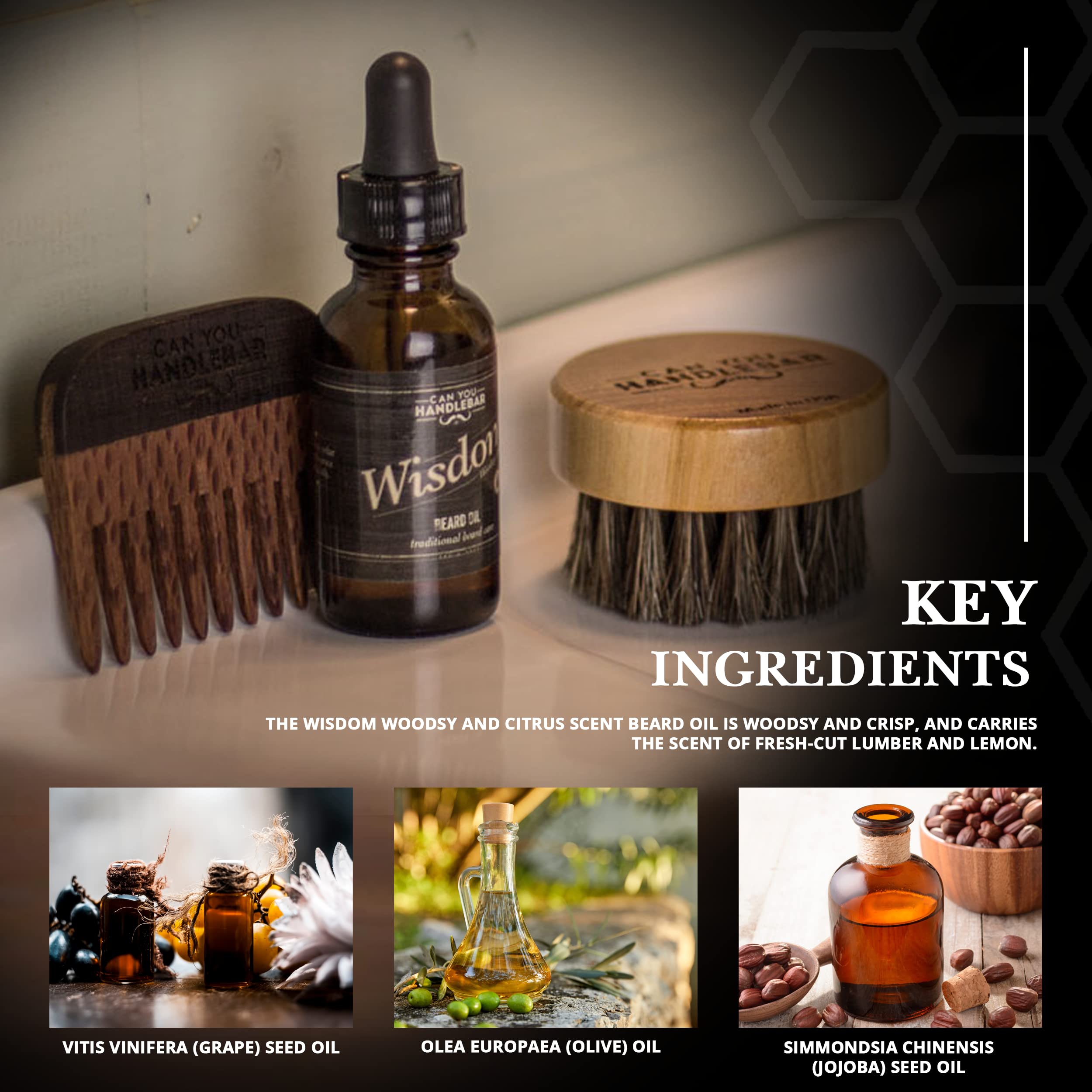 Can You Handlebar Beard Oil for Men, Natural Beard Care Conditioner Moisturizer Softener Grooming Product, Woodsy and Citrus Scent, 1oz Dropper Bottle