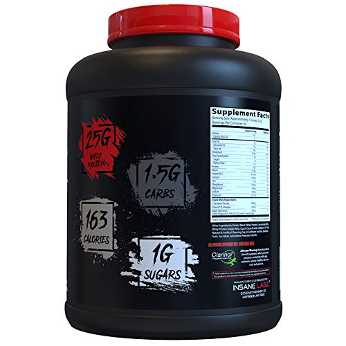 Insane Labz Insane Whey Ripped, Lean Muscle Building Protein with L-Carnitine and CLA Oil Powder, 5lbs 60 Servings, Chocolate