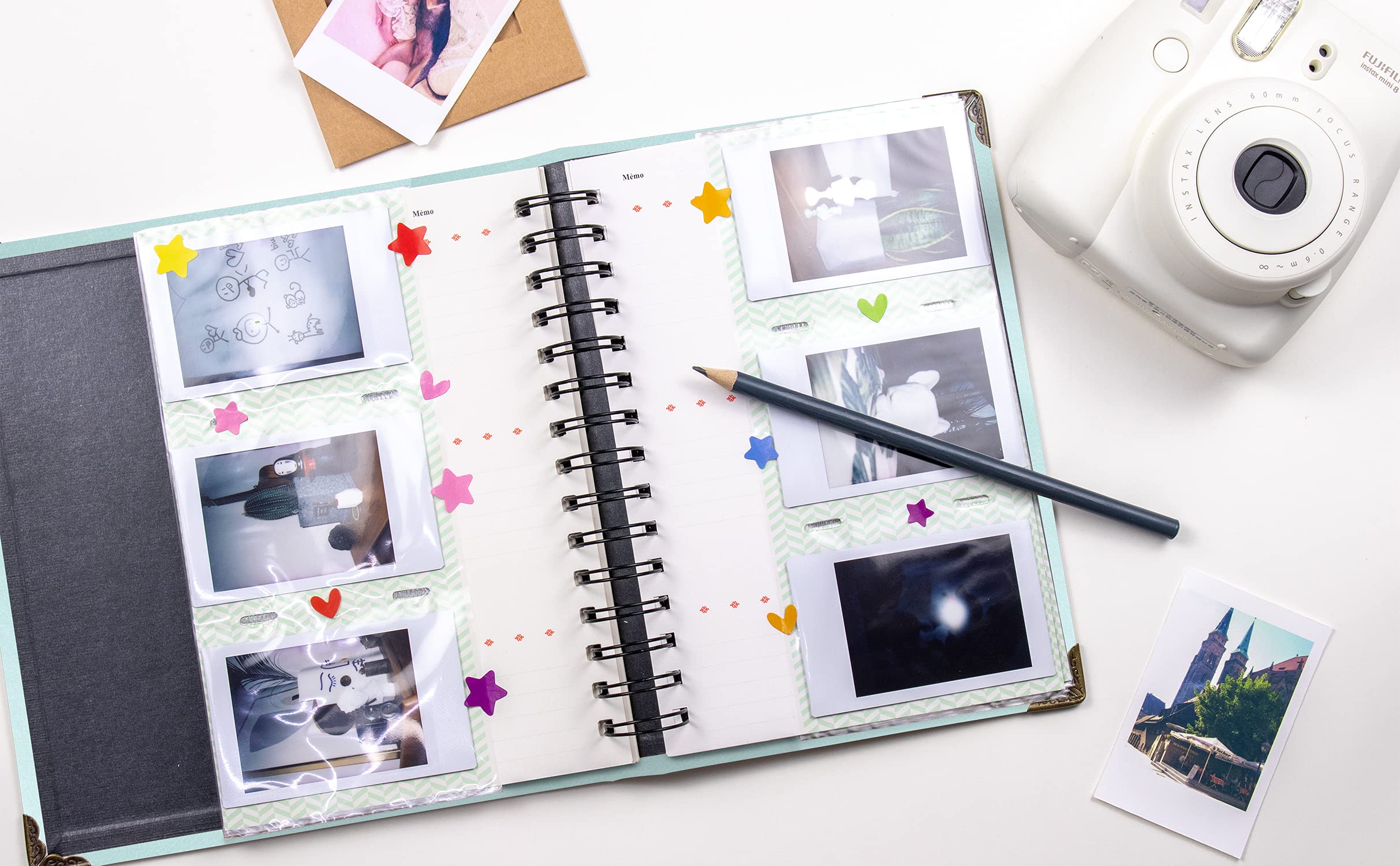 Ablus 120 Pockets Mini Photo Album with Writing Space for Fujifilm Instax Mini 7s 8 8+ 9 11 25 26 50s 70 90 Instant Camera & Name Card(Dark Blue)