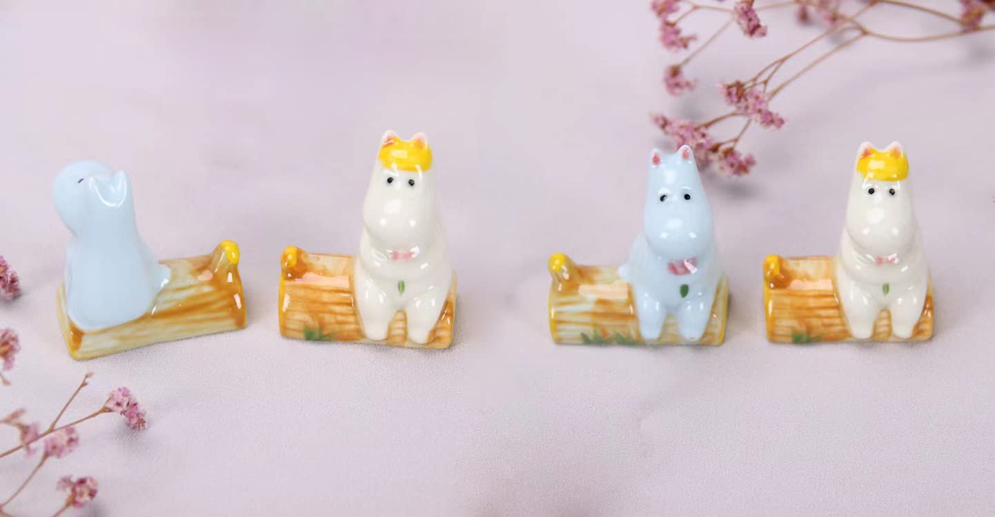 APULM cute ceramic trinkets Hippo chopstick rest 4 piece set