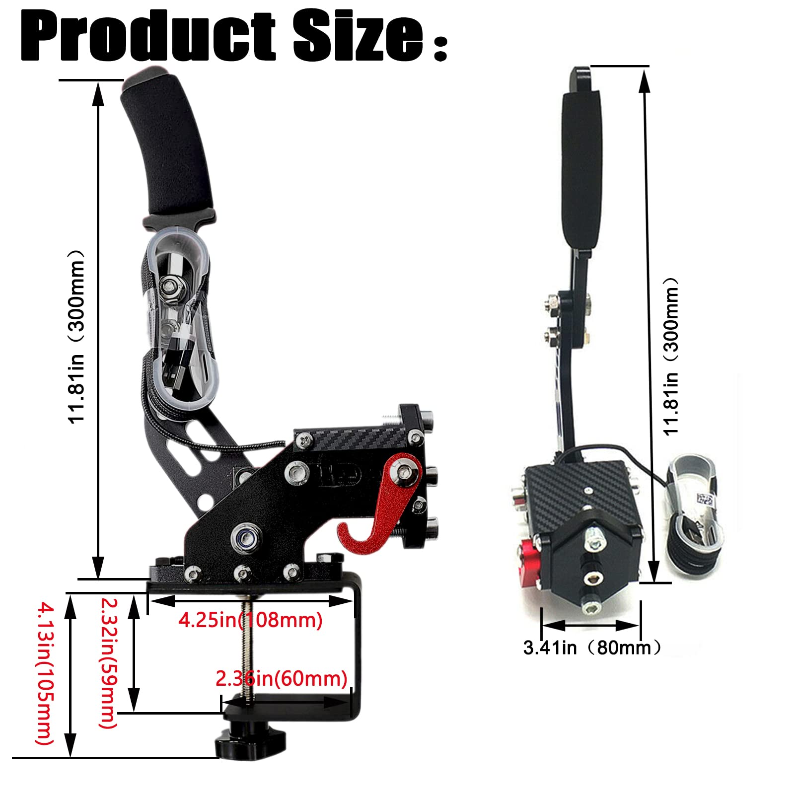 Obokidly Upgrade USB Handbrake Support G920 Compatible With XBOX ONE/XBOX ONE S For Simracing Game Sim Rig With Clamp Also Suitable For PC (Black)