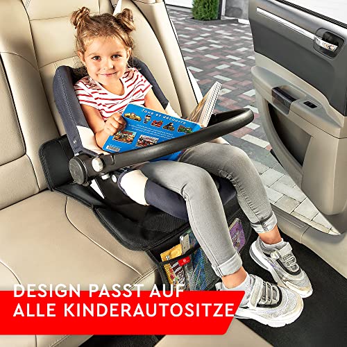 Helteko Car Seat Protector with Thickest Padding, 2 Pack Car Seat Pad for Child Baby Carseat, Auto Seat Protector from Waterproof & Stain Resistant Kick Mat Material for Leather and Fabric Seat