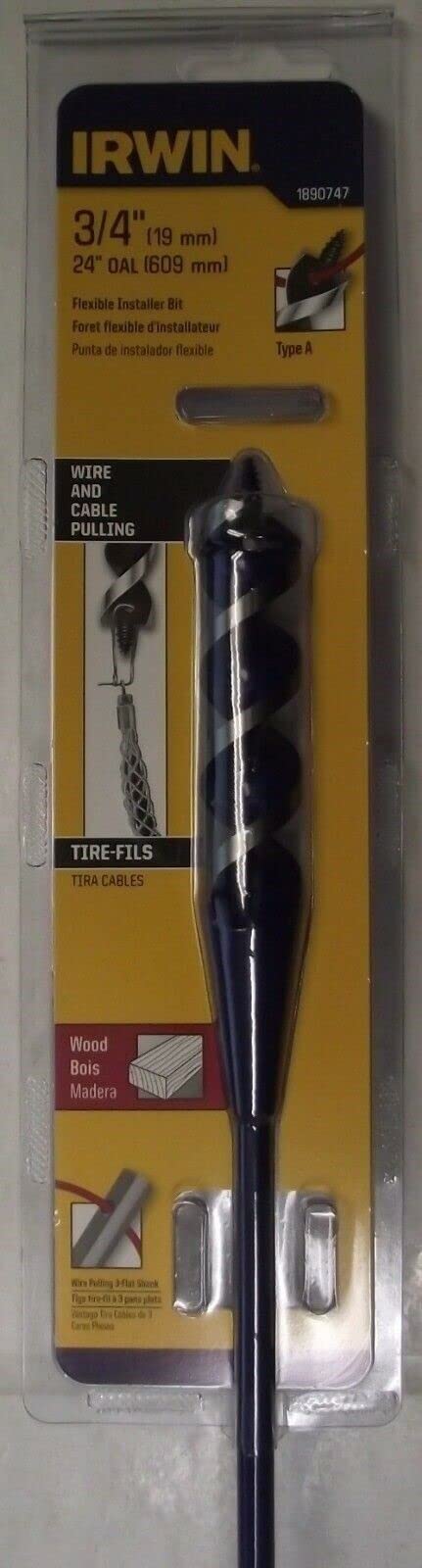 IRWIN IRWIN Tools Flexible Installer Drill Bit with Auger Tip, 3/4-inch Shank, 24-inch Length (1890747)