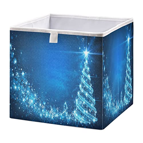Blueangle Christmas Magic Tree Cube Storage Bin, 11 x 11 x 11 in, Large Collapsible Organizer Storage Basket for Home Christmas Décor(842)