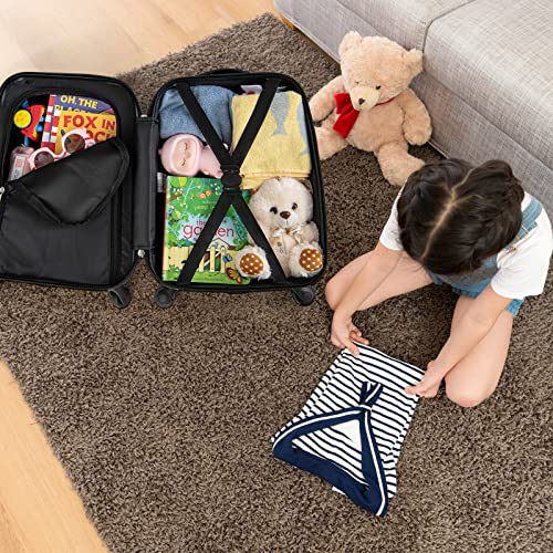 Olakids Kids Luggage Set, 16’’ Carry on Suitcase and 12’’ Travel Backpack with Rolling Spinner Wheels for Boys Girls, 2 Pcs Trolley Case Gift for Children Toddlers (Space Dinosaur)
