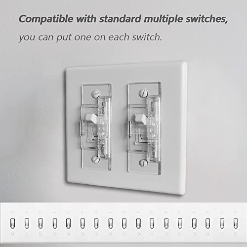 Light Switch Guard, ILIVABLE Child Proof Wall Switch Plate Protects Your Lights or Circuits from being Accidentally Turned On or Off by Children and Adults (Clear)