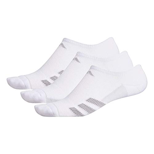 adidas Men's Superlite Stripe II 3-Pack No Show, White/Light Onix Grey/Clear Onix Grey, X-Large