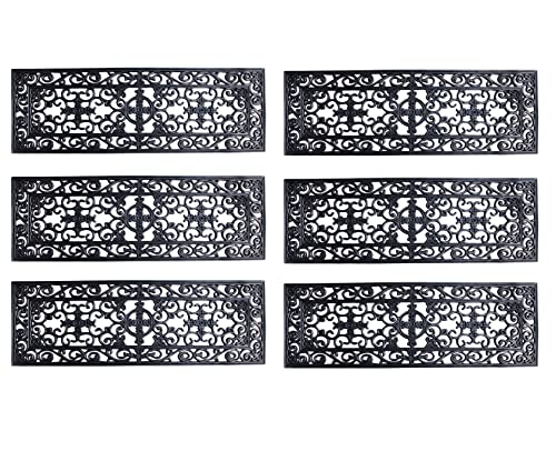 IRONGATE - Stair Treads Stair Case Step Mats - 6 Pack - Rubber - Rugged Sturdy Heavy Duty Commercial Grade - Non Slip Outdoor Indoor Skid Resistant - Floor Tile Drain Pool Balcony Yard - 10x30