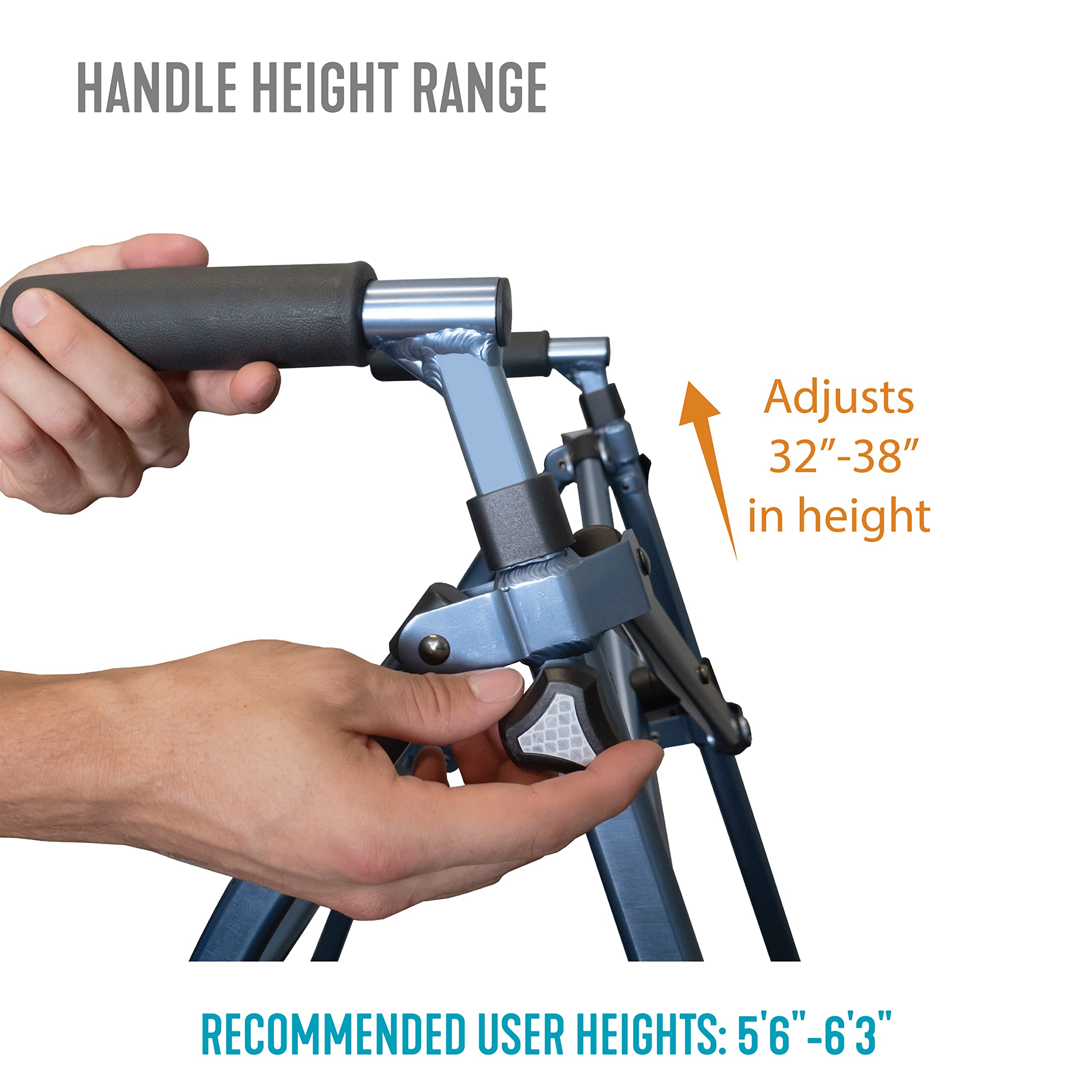Able Life Space Saver Walker, Lightweight and Foldable Rolling Walker for Adults, Seniors, and Elderly, Compact Travel Walker with 6-inch Wheels and Ski Glides for Mobility Support, Black Walnut